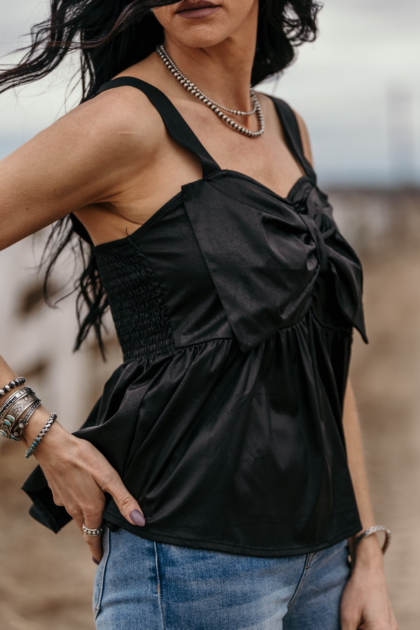 Rodeo Ribbon Top - Midnight – Triangle T Boutique