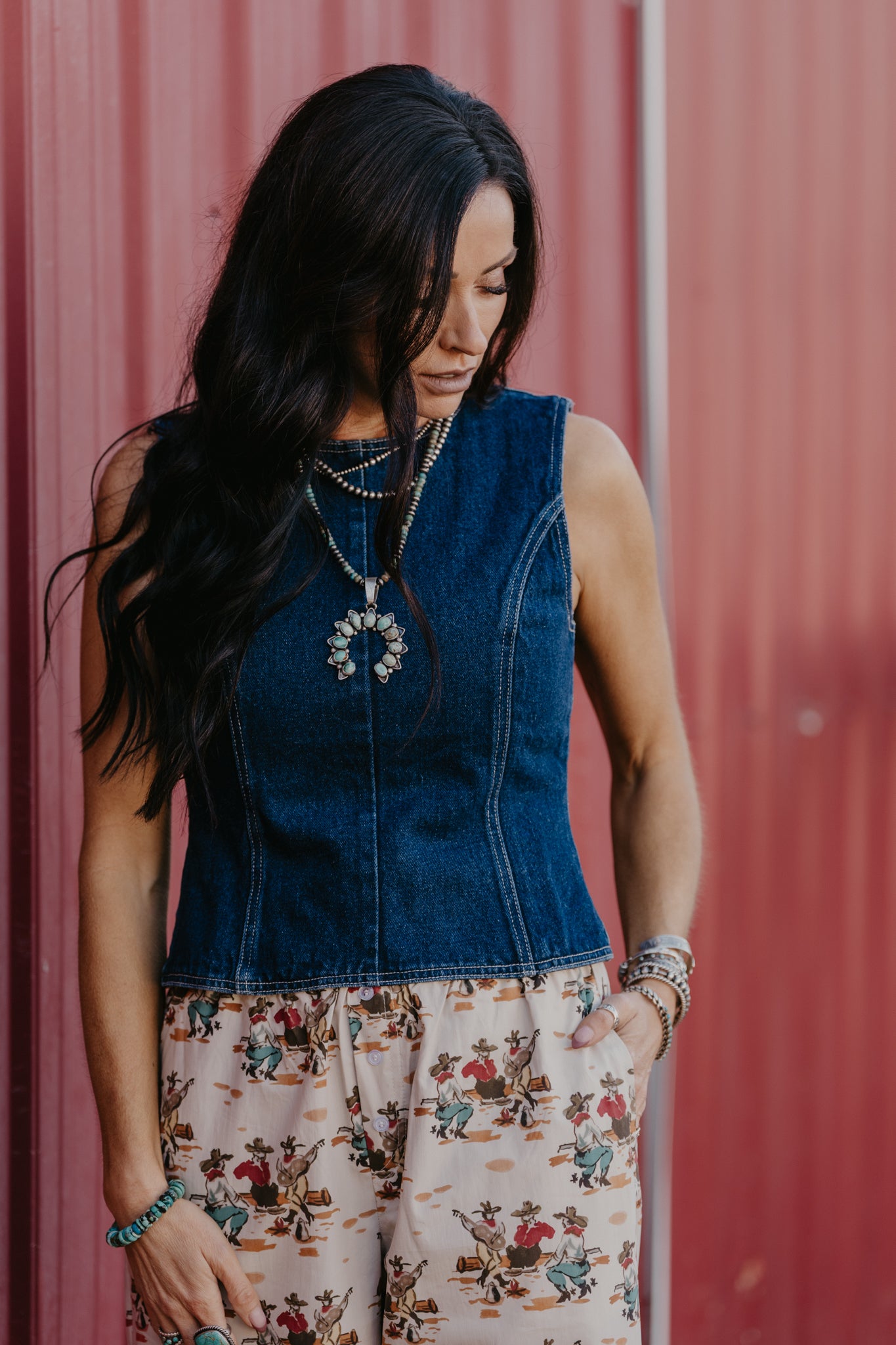 Desiree Denim Top – Triangle T Boutique