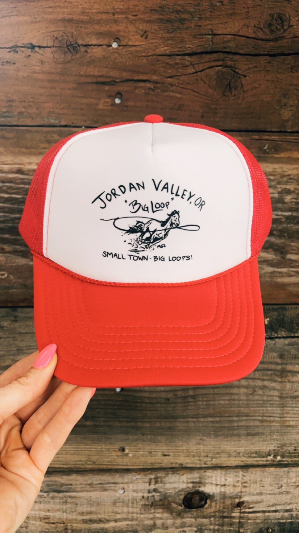 Big Loop Rodeo Trucker Hat - Red & White – Triangle T Boutique