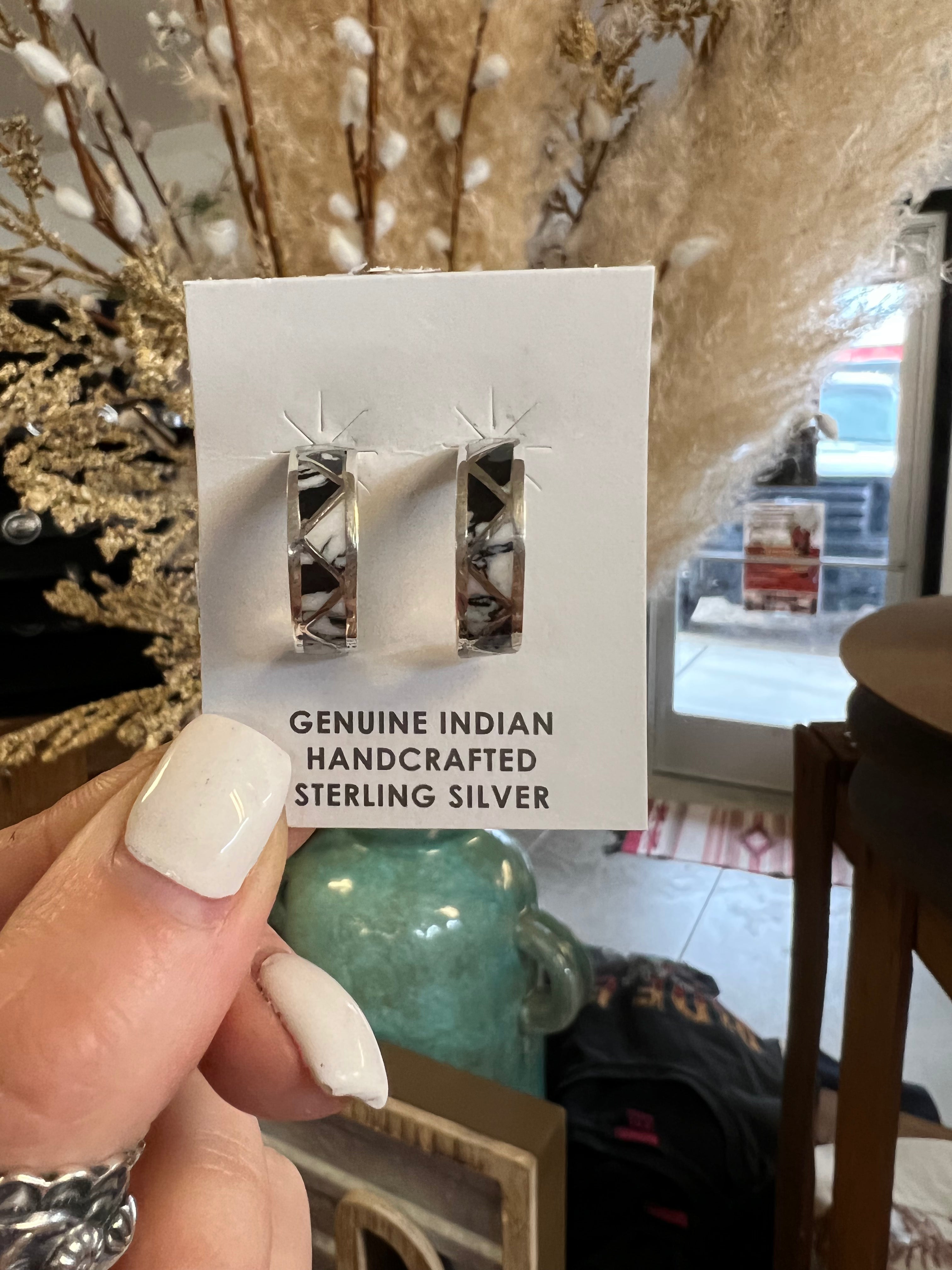 The Willie White Buffalo Inlay Earrings – Triangle T Boutique